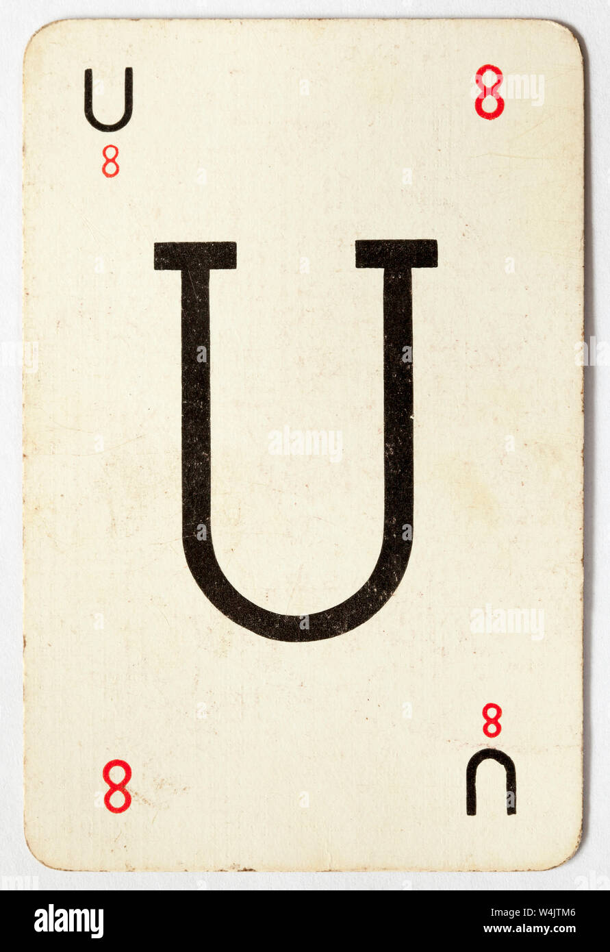 Vintage Playing Card Letter from Lexicon Card Game Stock Photo - Alamy