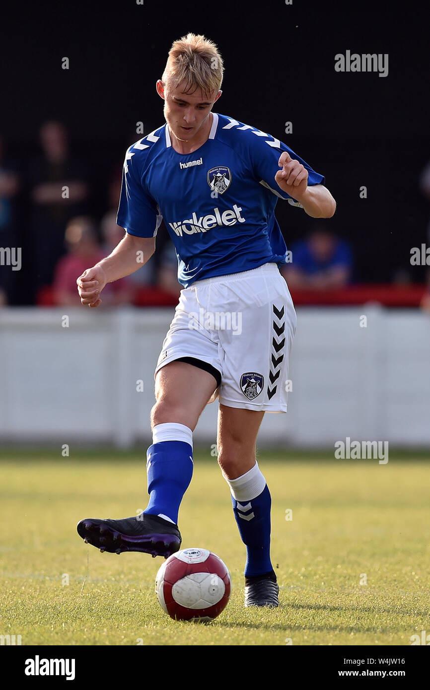ASHTON UNDER LYNE, UK. 23rd July, 2019. Oldham Athletic's Will Sutton ...