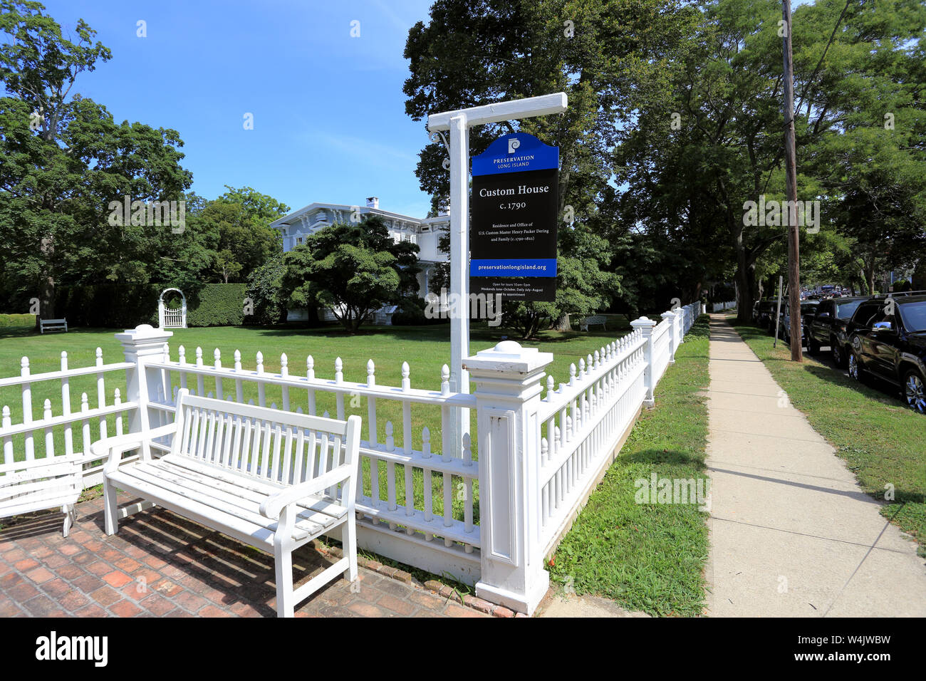 Entrance to the historic Custom House Sag Harbor Long Island New York Stock Photo - Alamy
