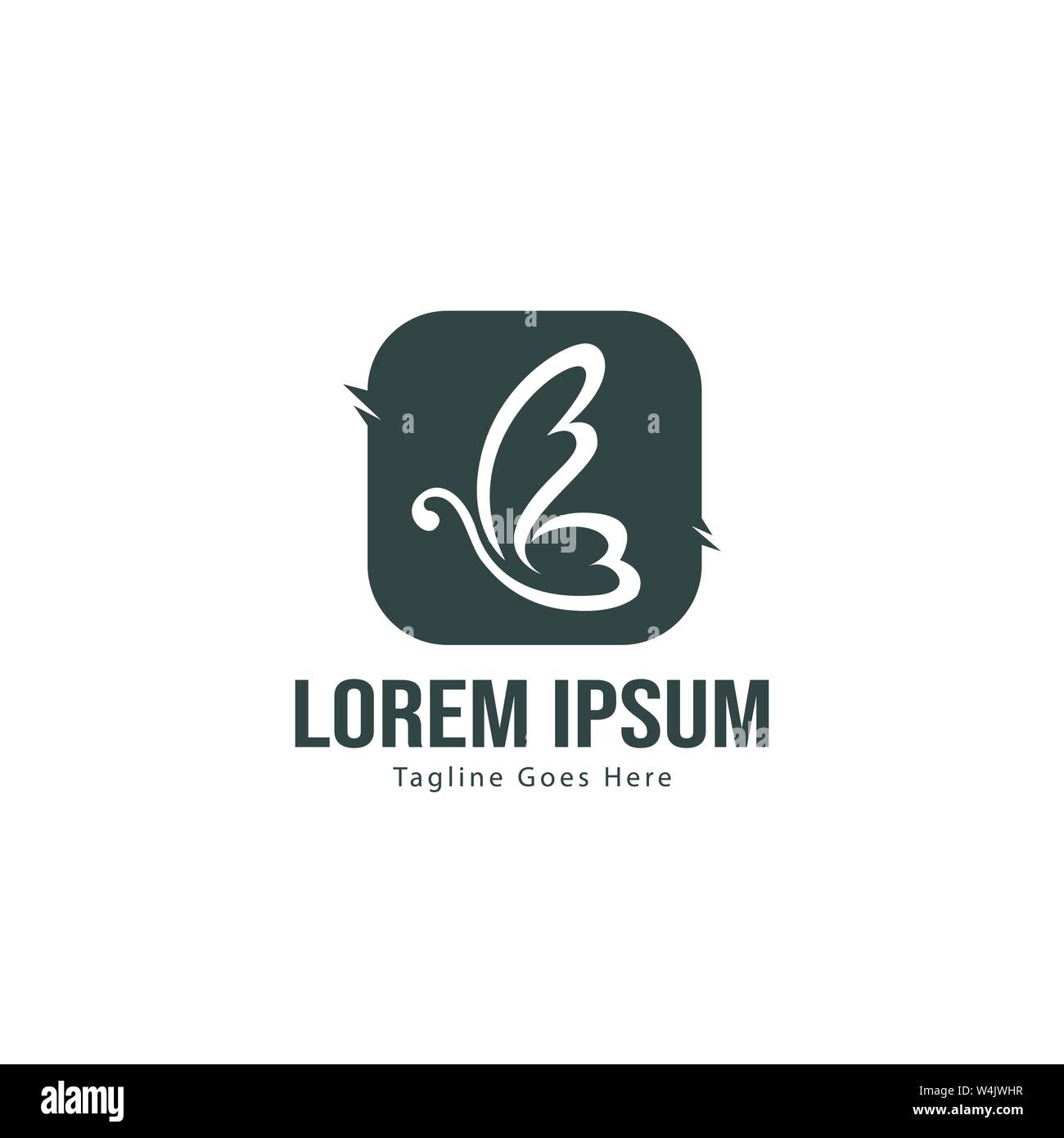 Butterfly logo template design. Minimalist Butterfly logo with modern ...