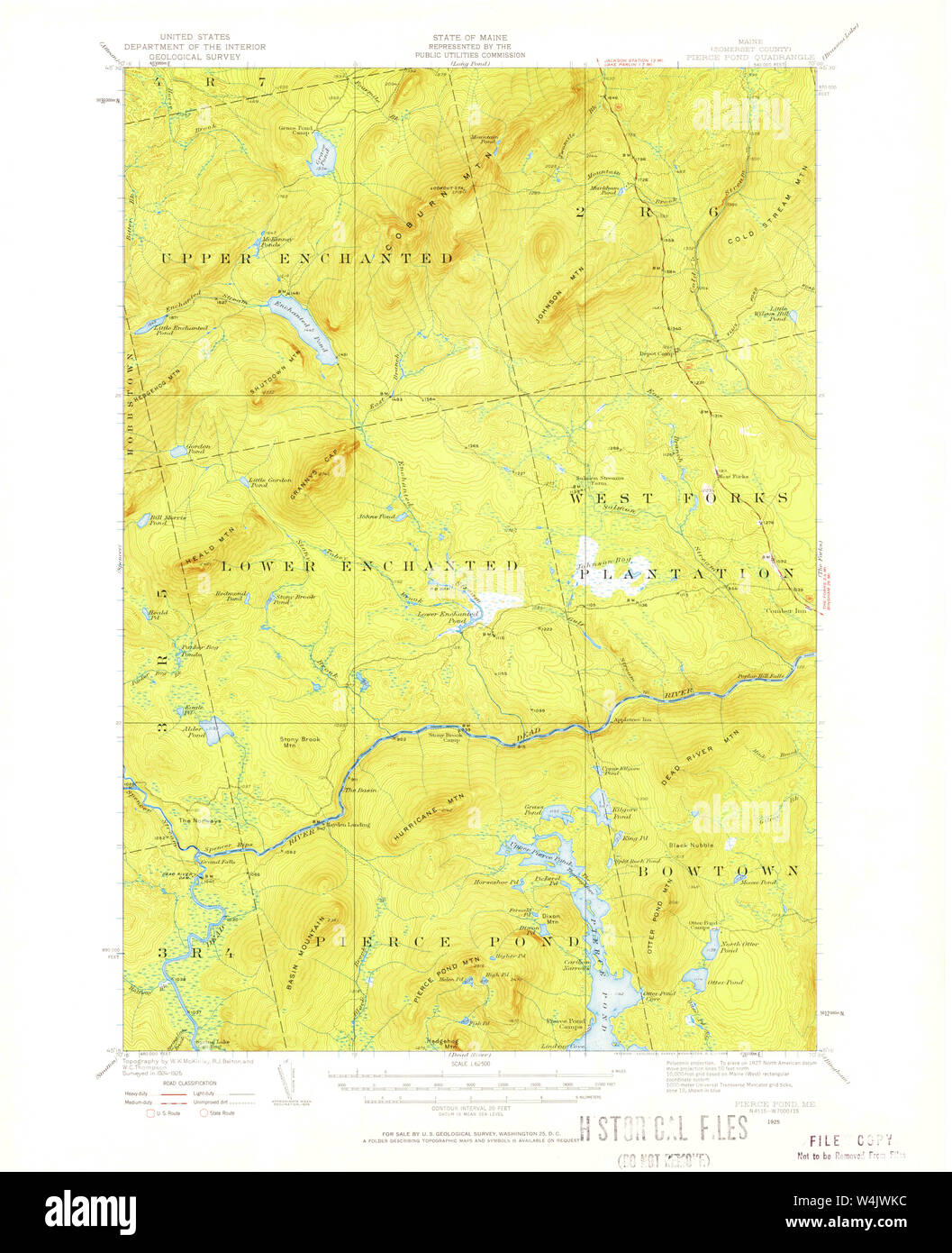 Maine USGS Historical Map Pierce Pond 460748 1925 62500 Restoration ...