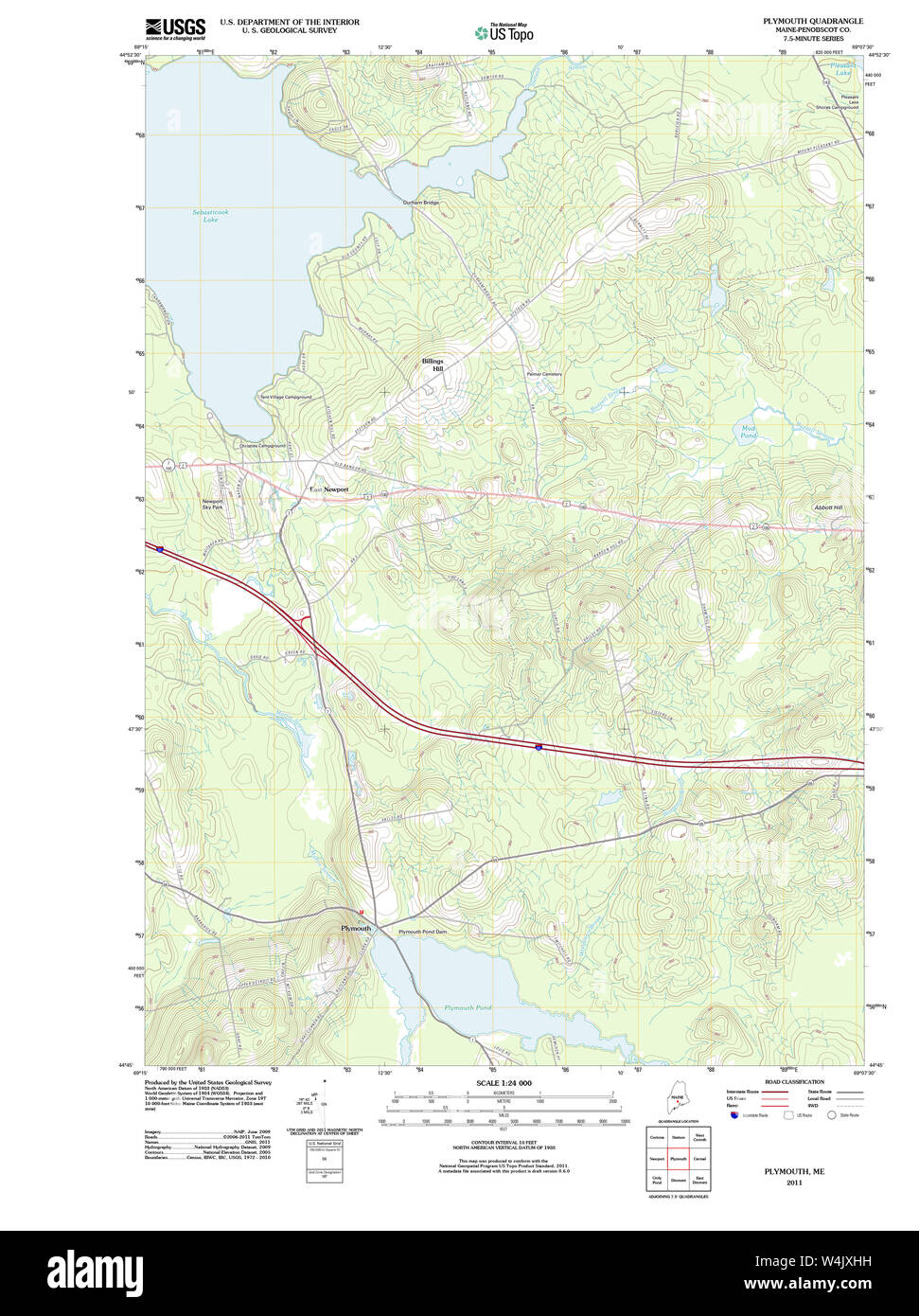Maine USGS Historical Map Plymouth 20110906 TM Restoration Stock Photo ...