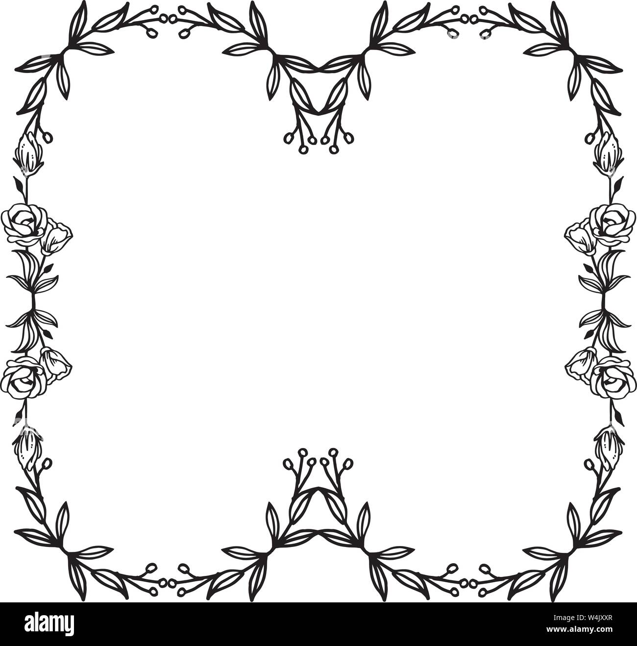 Card template with beautiful wreath frame. Vector illustration Stock ...