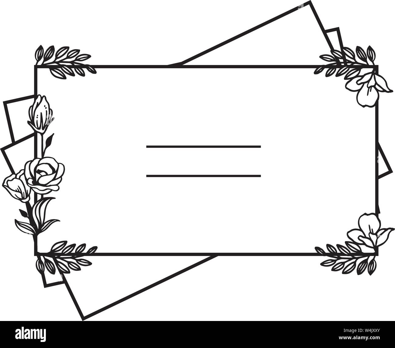 Poster with space for your text, abstract leaf flower frame. Vector ...