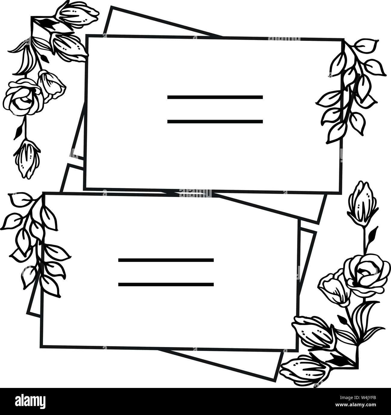 Floral frame design with white background, space for your text. Vector ...