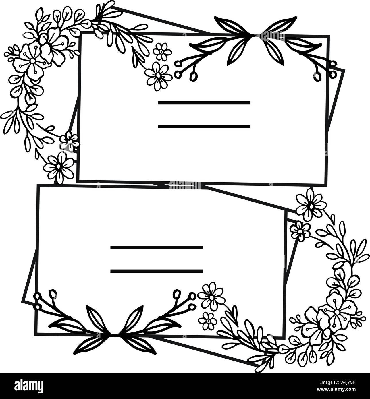 Floral frame design with white background, space for your text. Vector ...