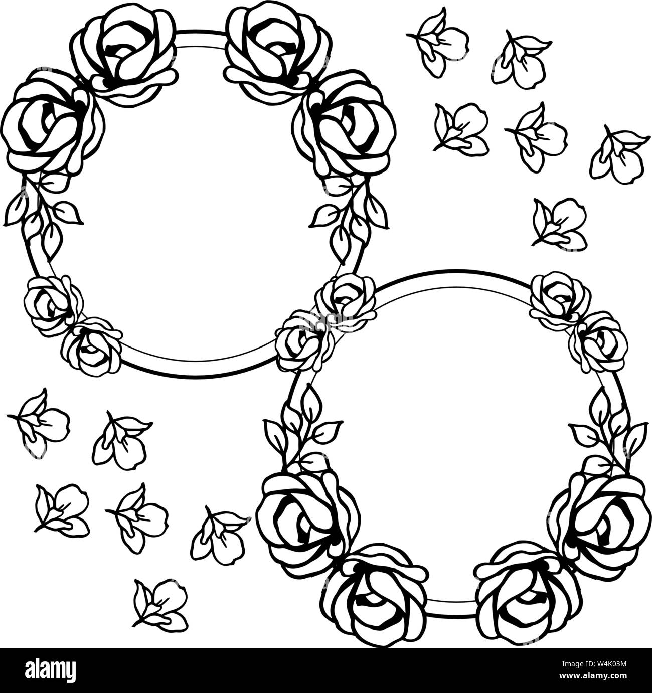 Design rose floral frame, there is place for your text in the center ...