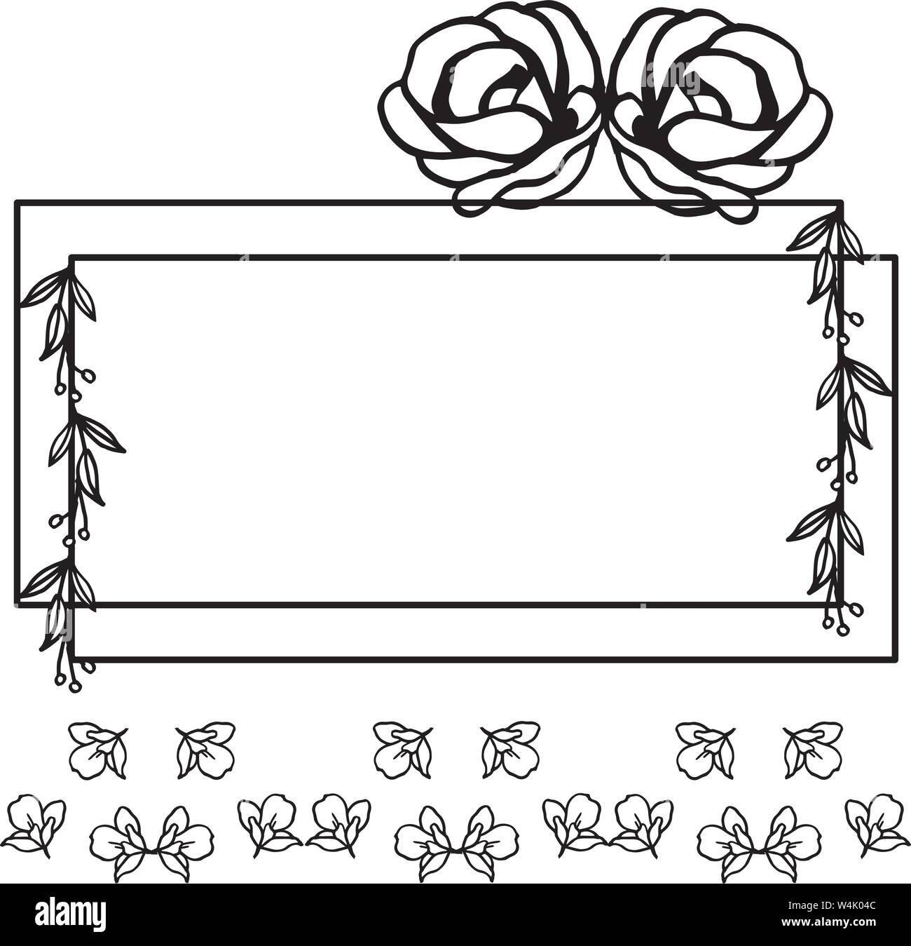 Design rose floral frame, there is place for your text in the center ...