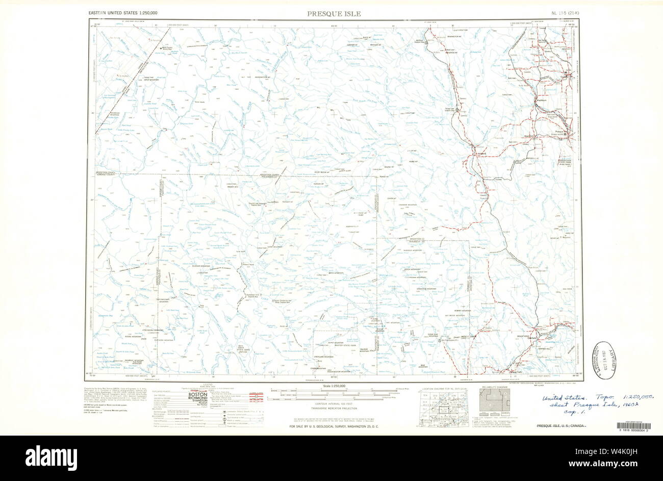 Maine USGS Historical Map Presque Isle 460781 1960 250000 Restoration ...