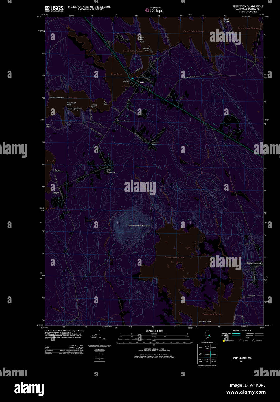 Maine USGS Historical Map Princeton 20110829 TM Inversion Restoration ...