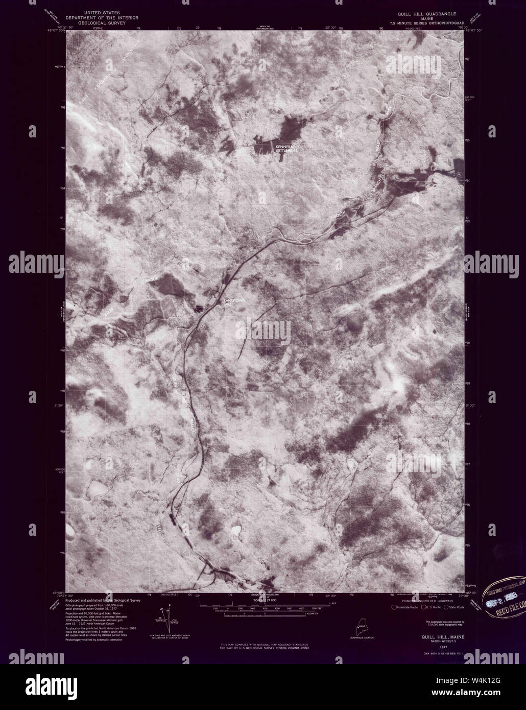 Maine USGS Historical Map Quill Hill 807080 1977 24000 Inversion ...