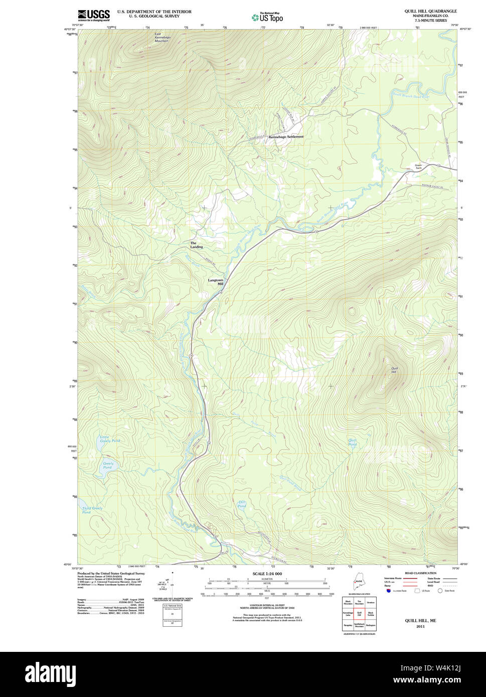 Maine USGS Historical Map Quill Hill 20110909 TM Restoration Stock ...