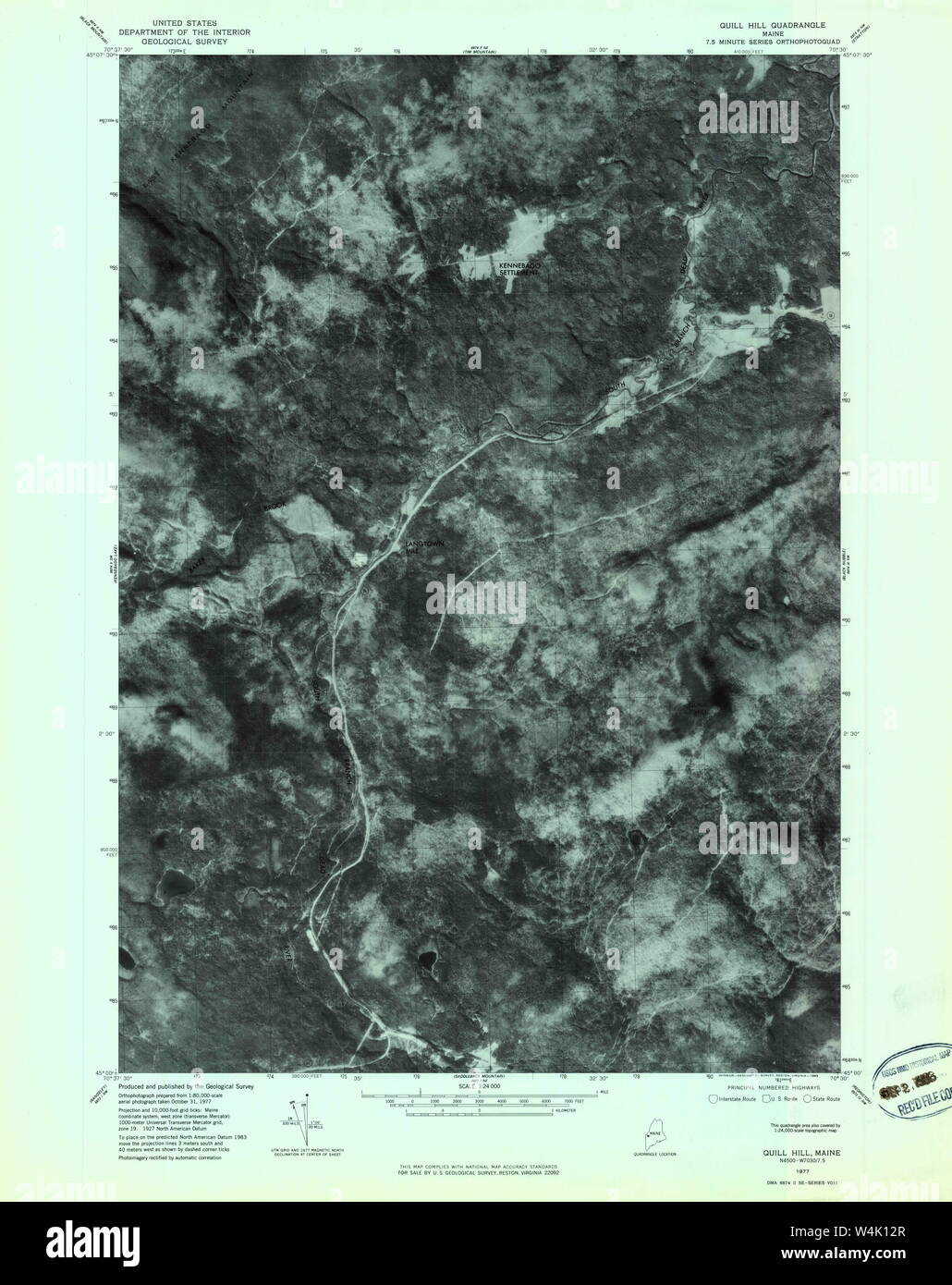 Maine USGS Historical Map Quill Hill 807080 1977 24000 Restoration ...