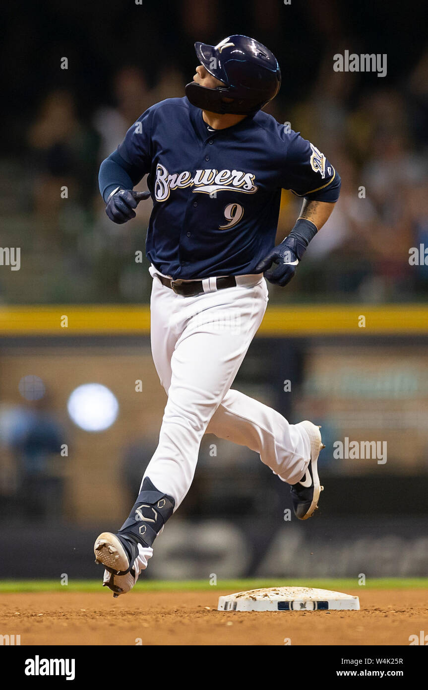 Milwaukee, WI, USA. 23rd July, 2019. Milwaukee Brewers catcher Manny ...