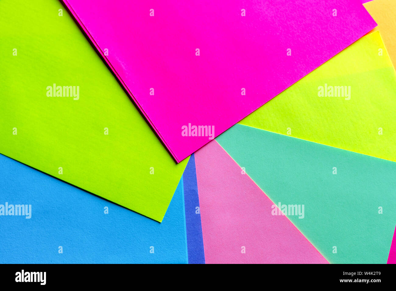 Neon paper samples colorful. Geometric trendy pattern, colored paper ...