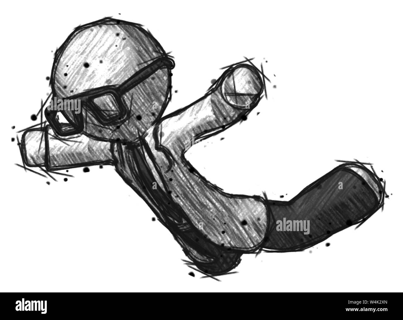 Sketch doctor scientist man skydiving or falling to death Stock Photo ...