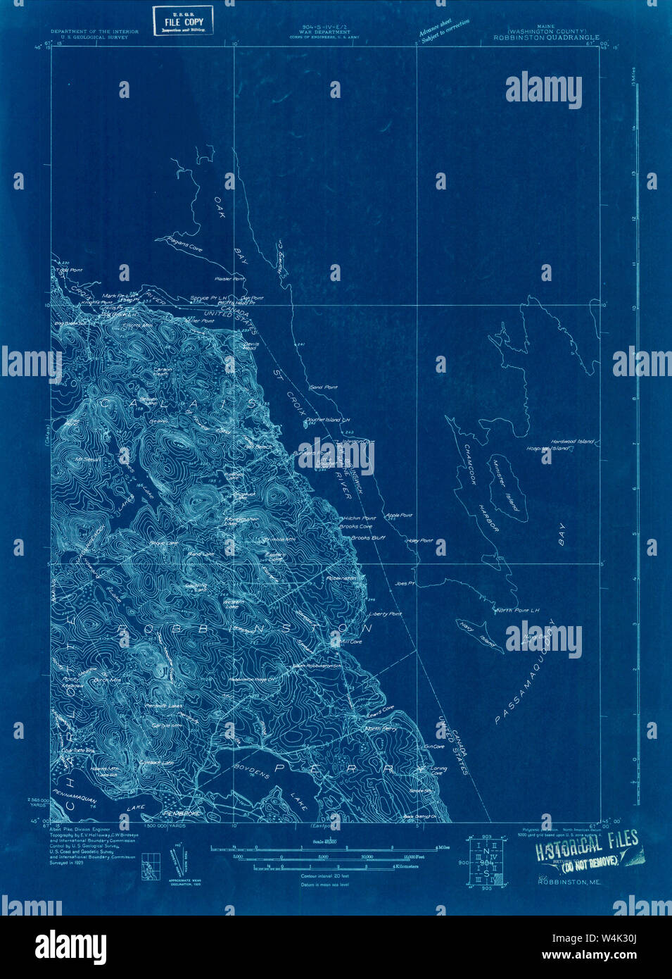 Maine USGS Historical Map Robbinston 807647 1929 48000 Inversion ...