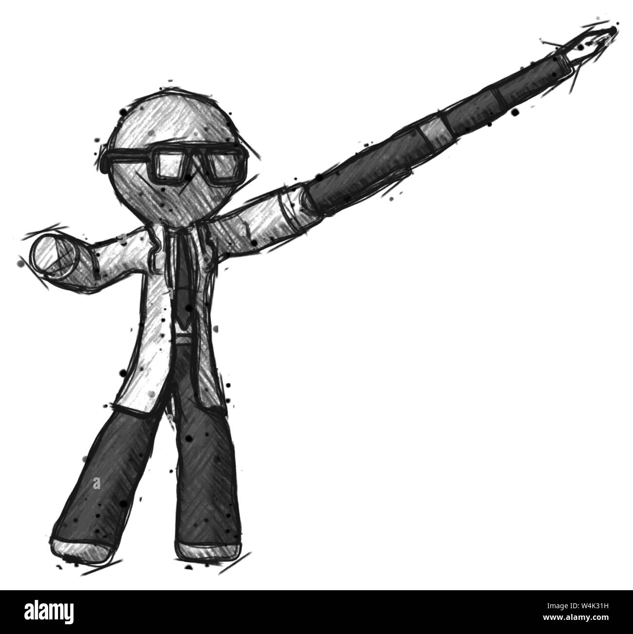 Sketch doctor scientist man pen is mightier than the sword calligraphy ...