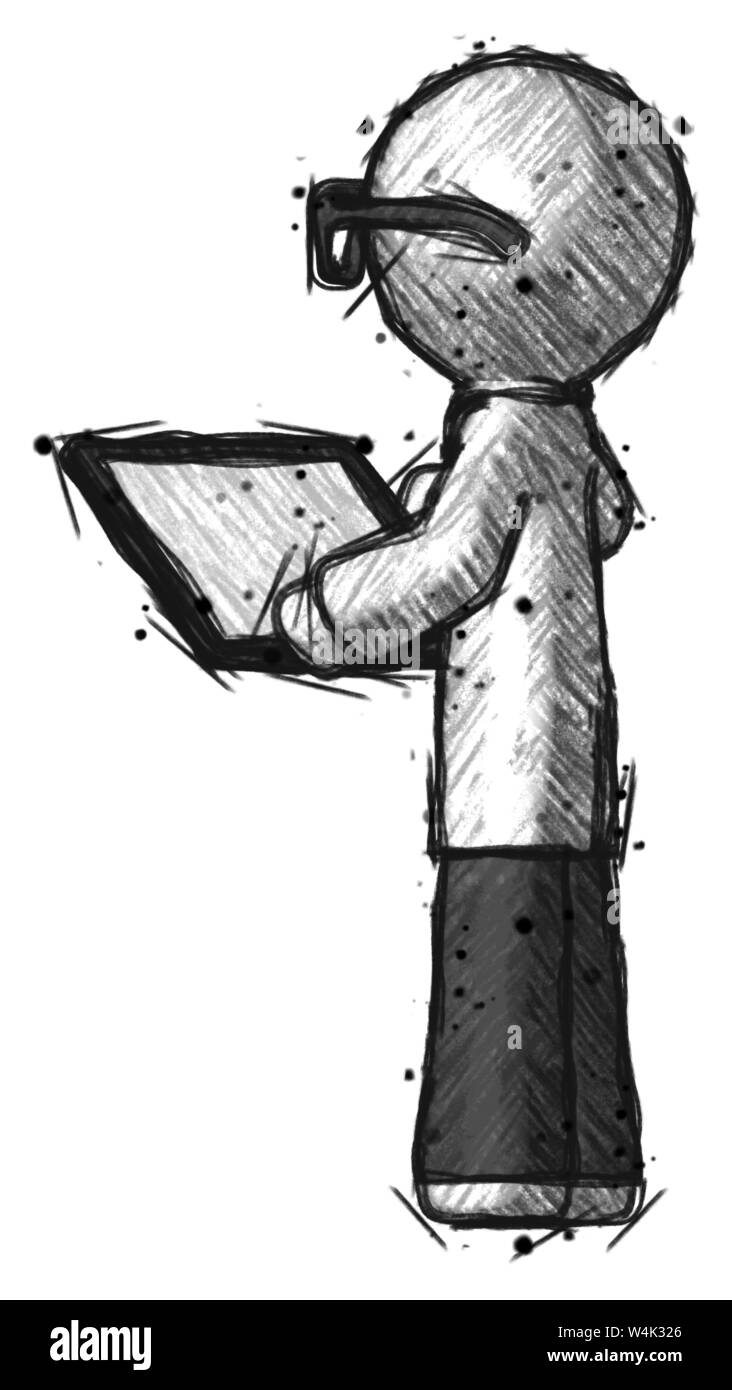 Scientist using tablet Black and White Stock Photos & Images - Alamy