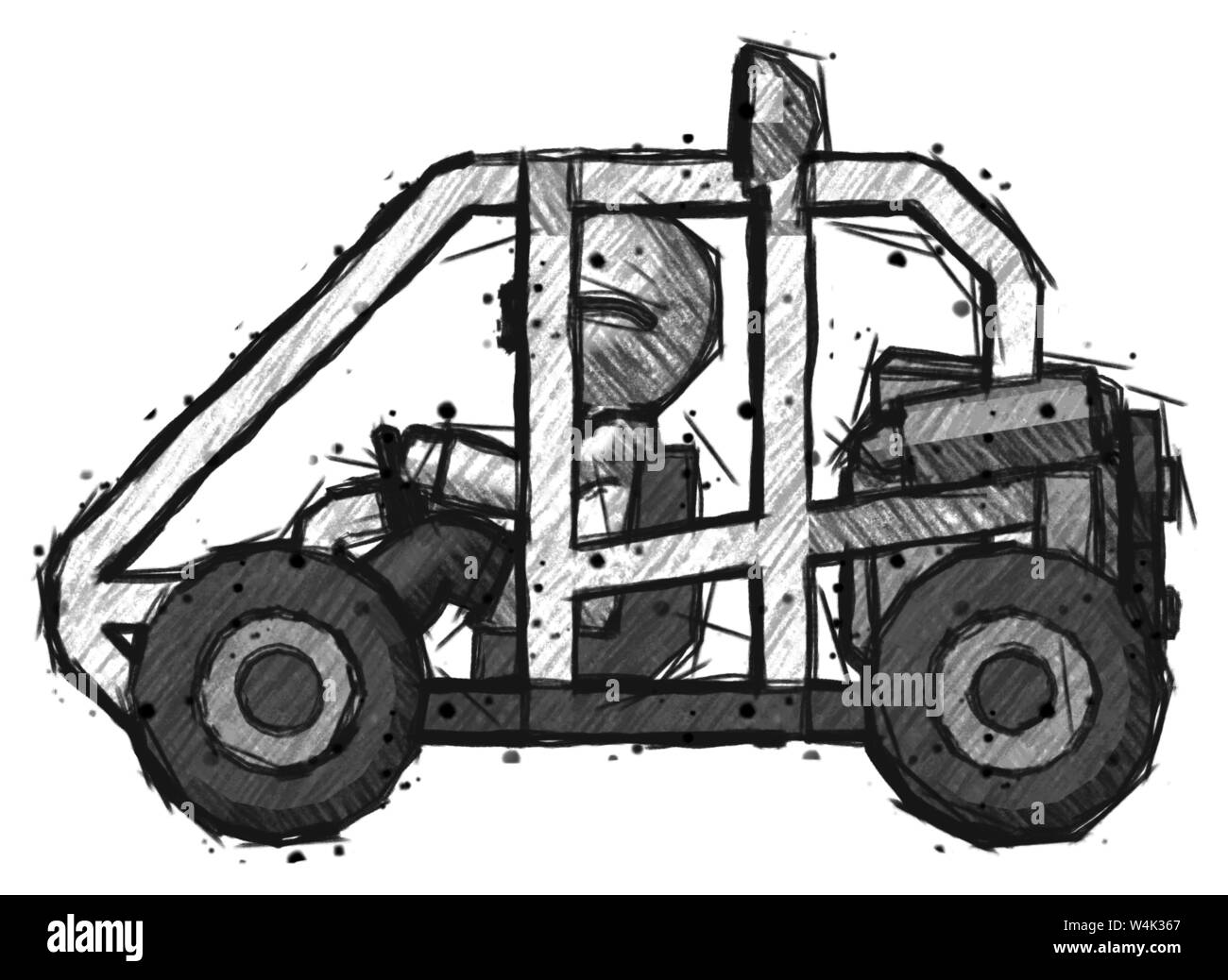 Sketch doctor scientist man riding sports buggy side view Stock Photo ...