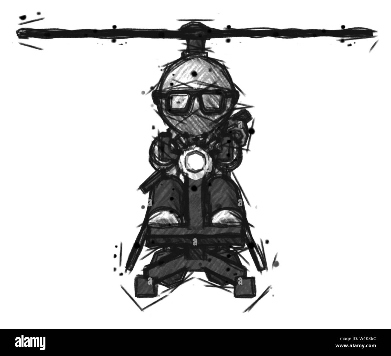 Flying machine sketch Black and White Stock Photos & Images - Alamy