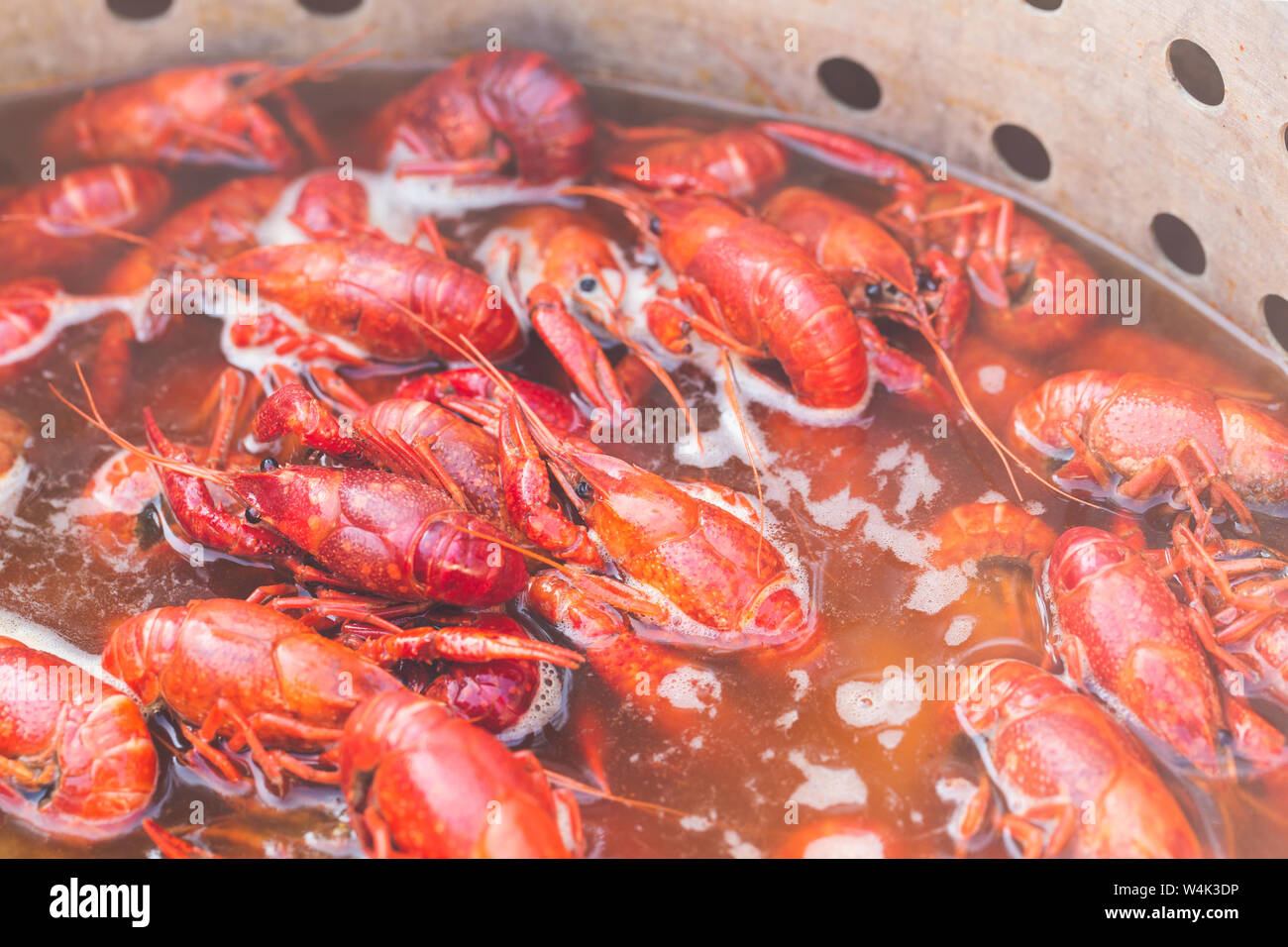 Spicy Boiled Crawfish in a Pot of Hot Water Stock Photo - Alamy