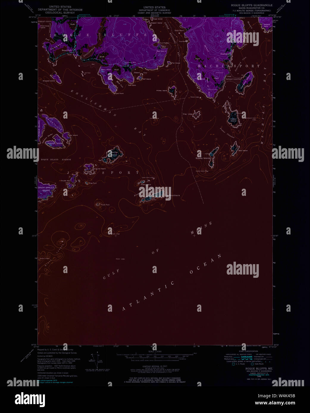 Maine USGS Historical Map Roque Bluffs 102926 1948 24000 Inversion ...