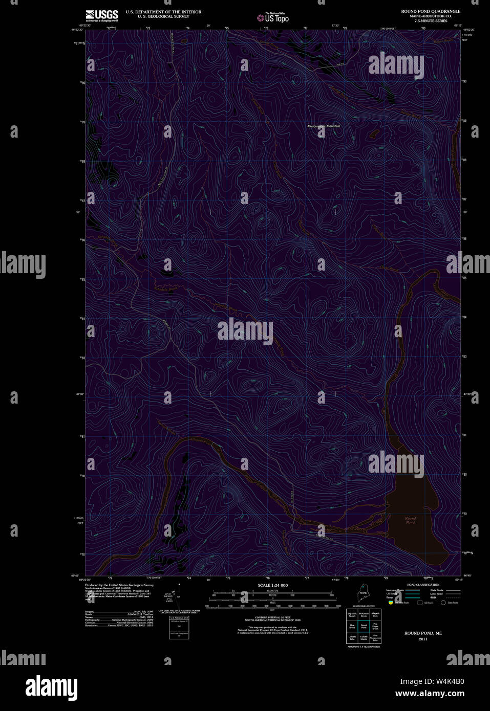 Maine USGS Historical Map Round Pond 20110910 TM Inversion Restoration ...