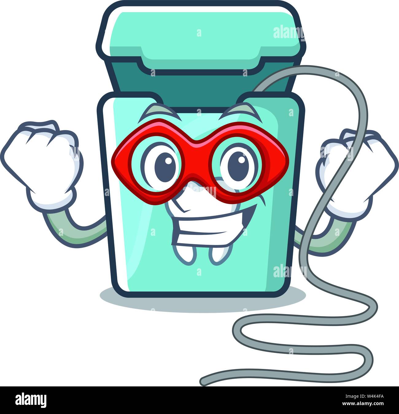 Super hero dental floss in the cartoon shape vector illustration Stock ...