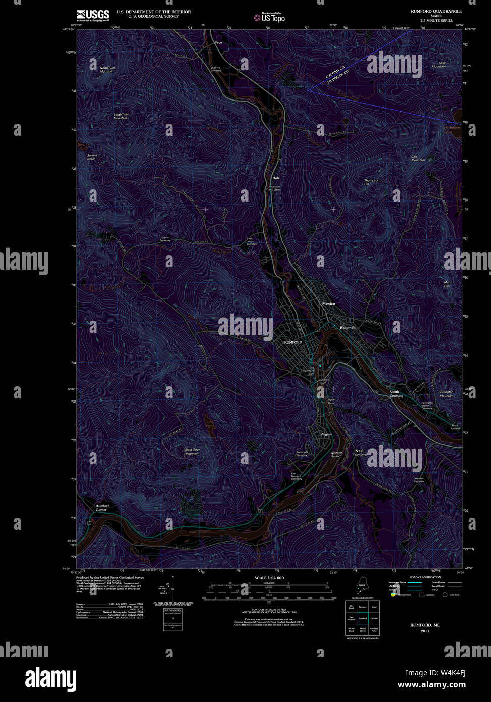 Maine USGS Historical Map Rumford 20110829 TM Inversion Restoration ...