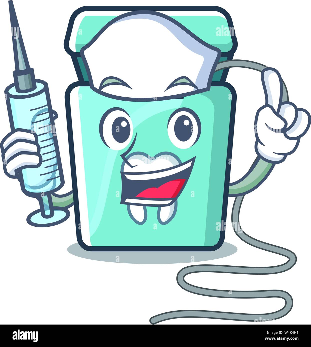 Nurse dental floss in the cartoon shape vector illustration Stock ...