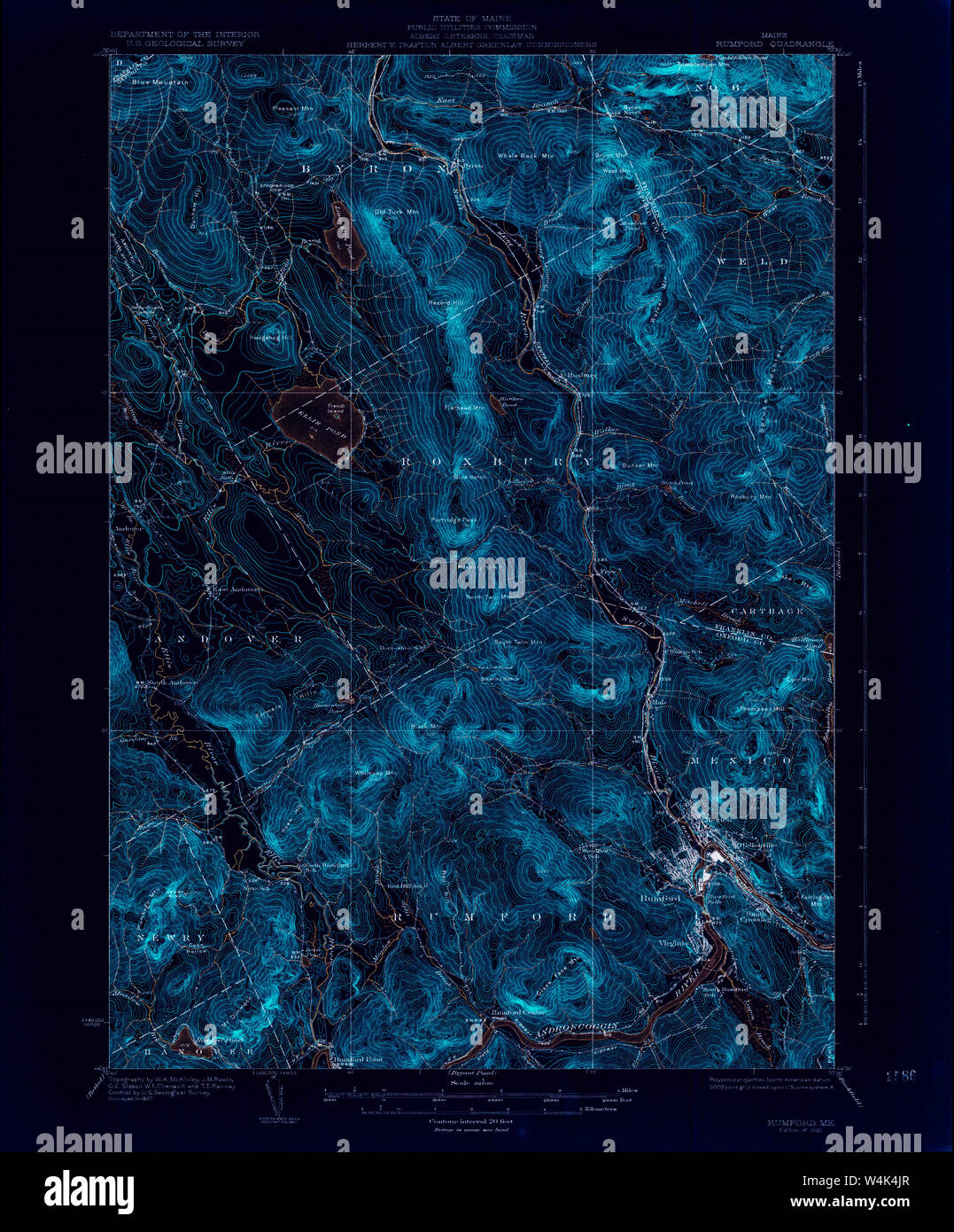 Maine USGS Historical Map Rumford 460818 1930 62500 Inversion ...