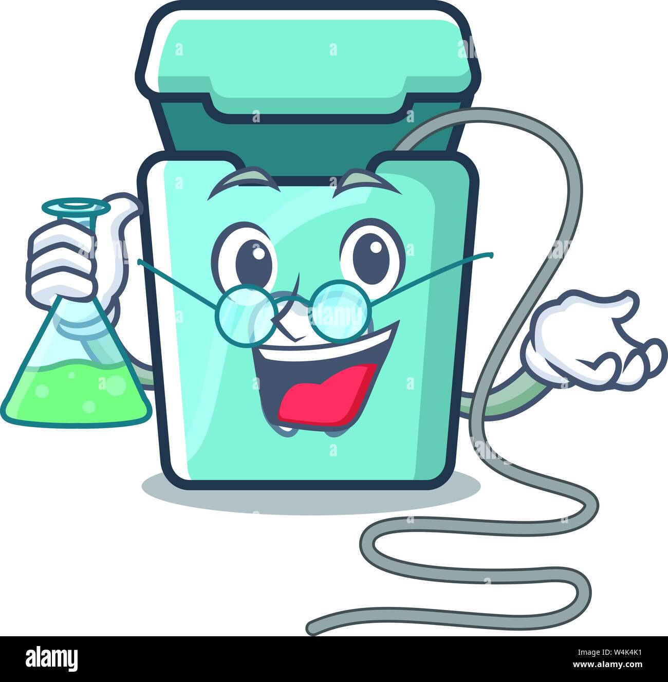 Professor dental floss in the cartoon shape vector illustration Stock ...