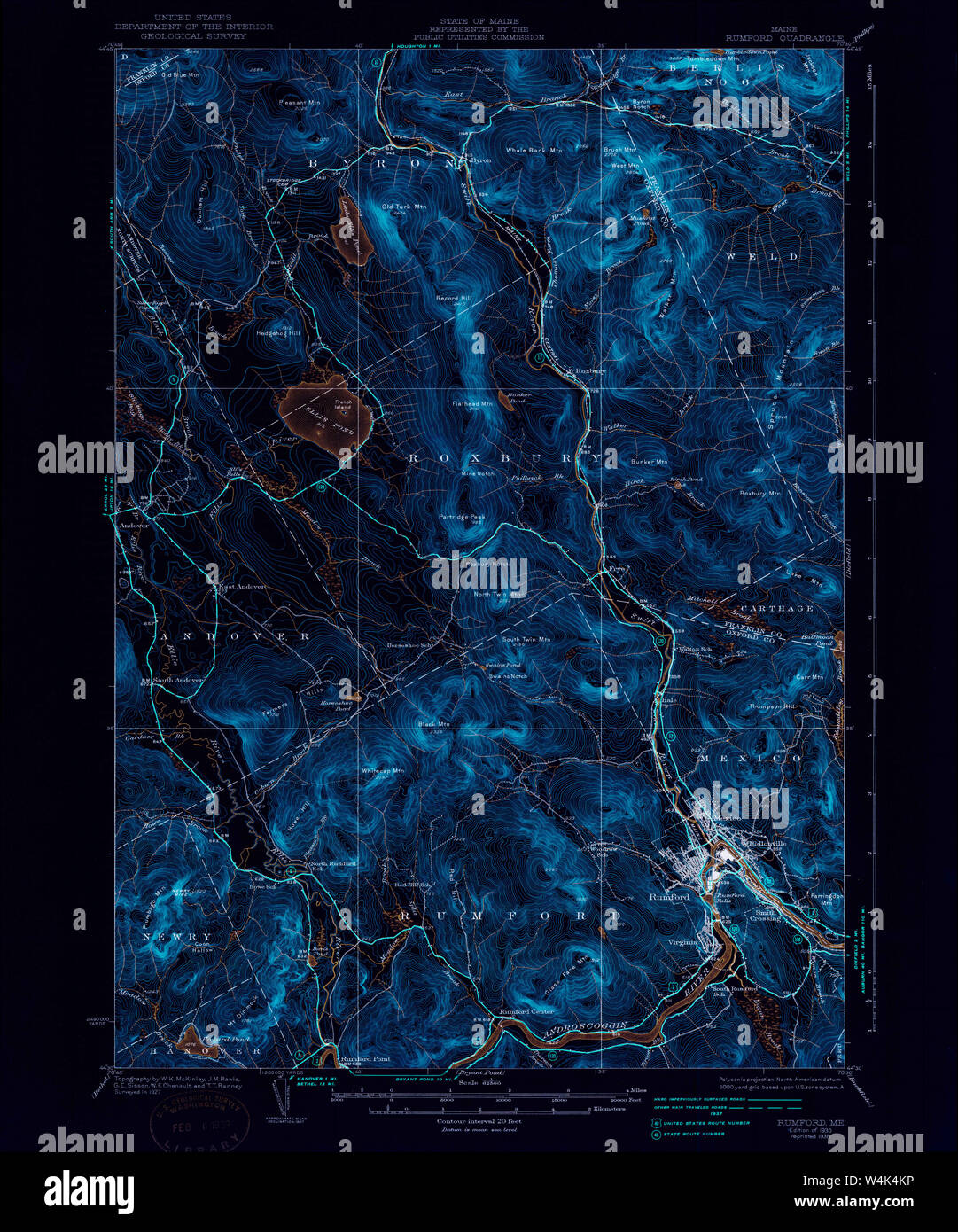 Maine USGS Historical Map Rumford 460819 1930 62500 Inversion ...