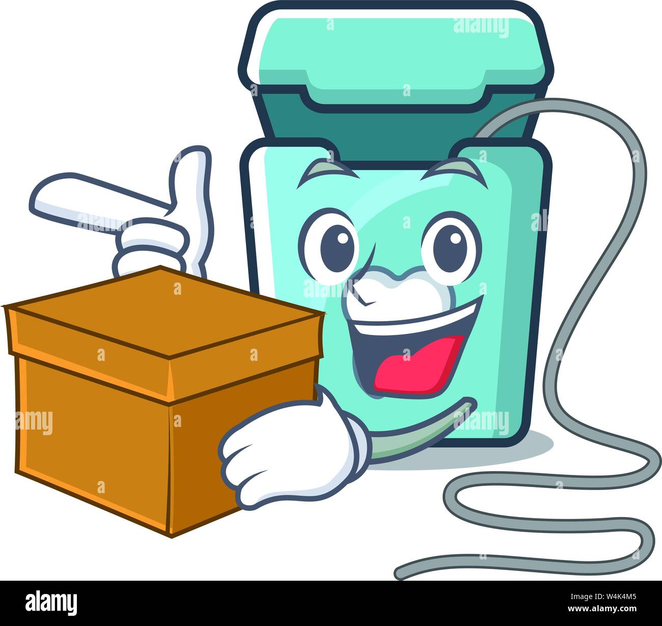 With box dental floss in the cartoon shape vector illustration Stock ...
