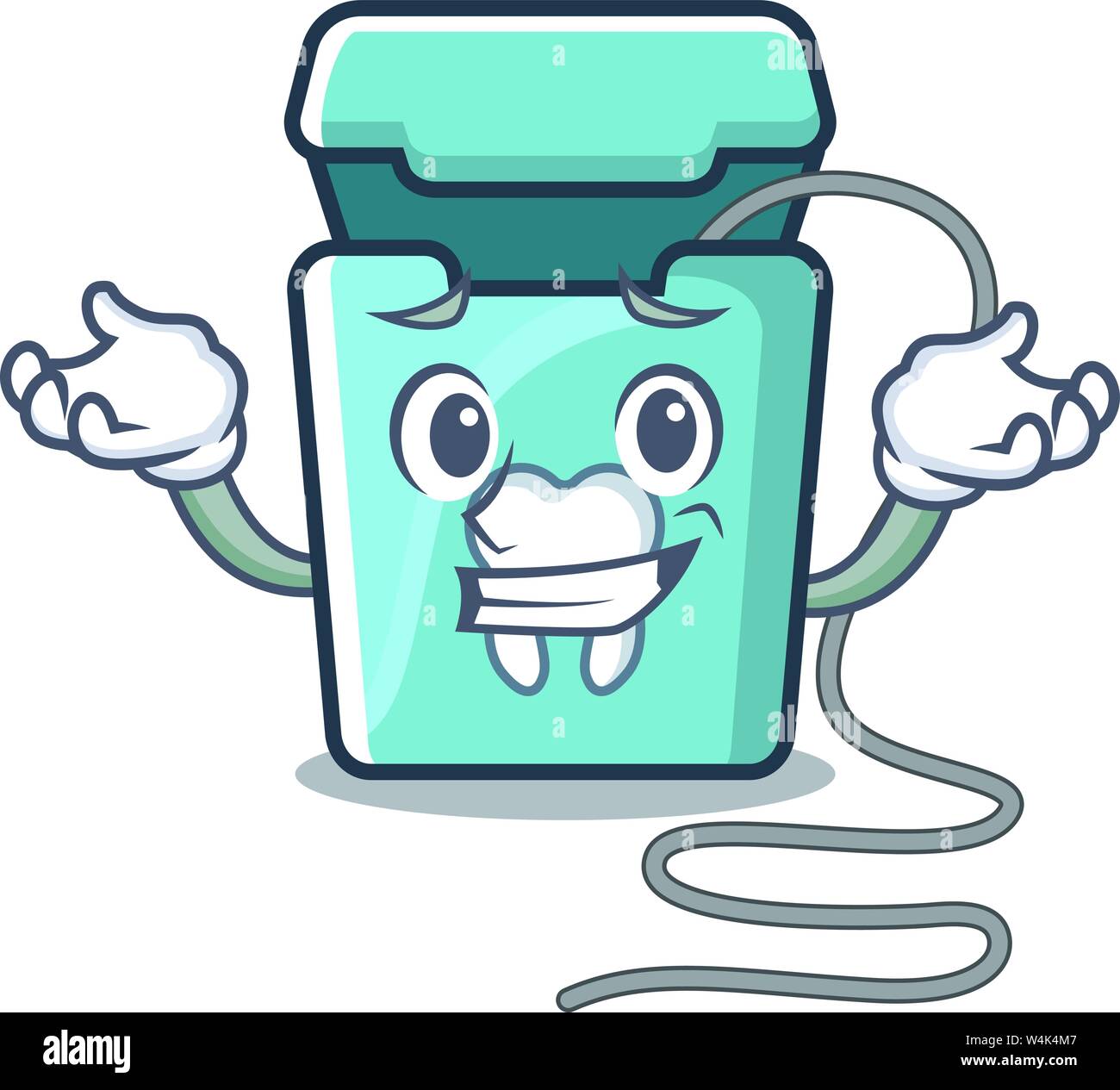 Grinning dental floss in the cartoon shape vector illustration Stock ...
