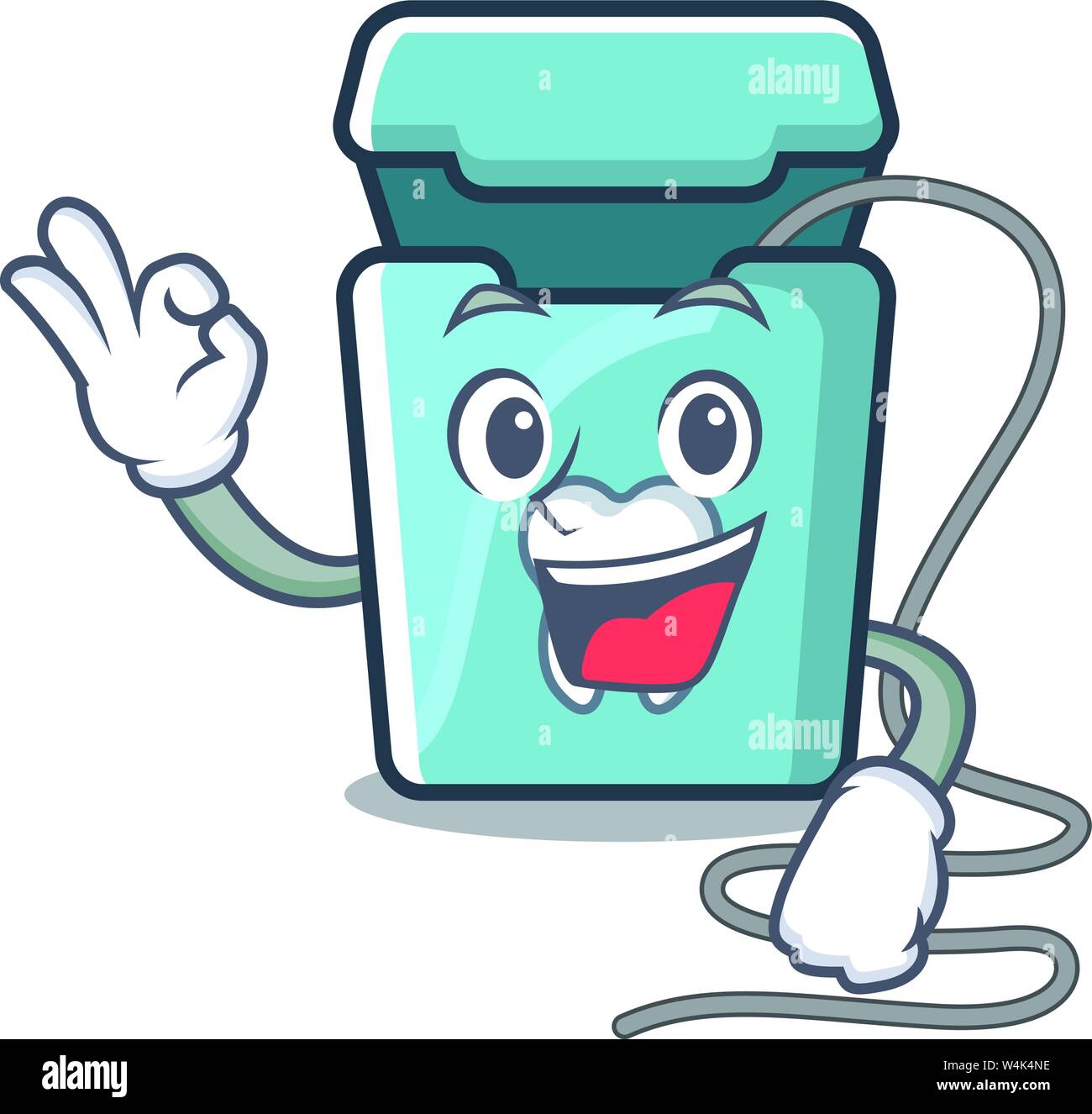 Okay dental floss in the cartoon shape vector illustration Stock Vector ...