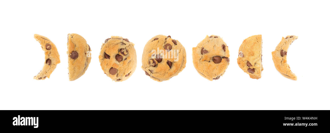 Chocolate Chip Cookie Moon Phases Stock Photo - Alamy