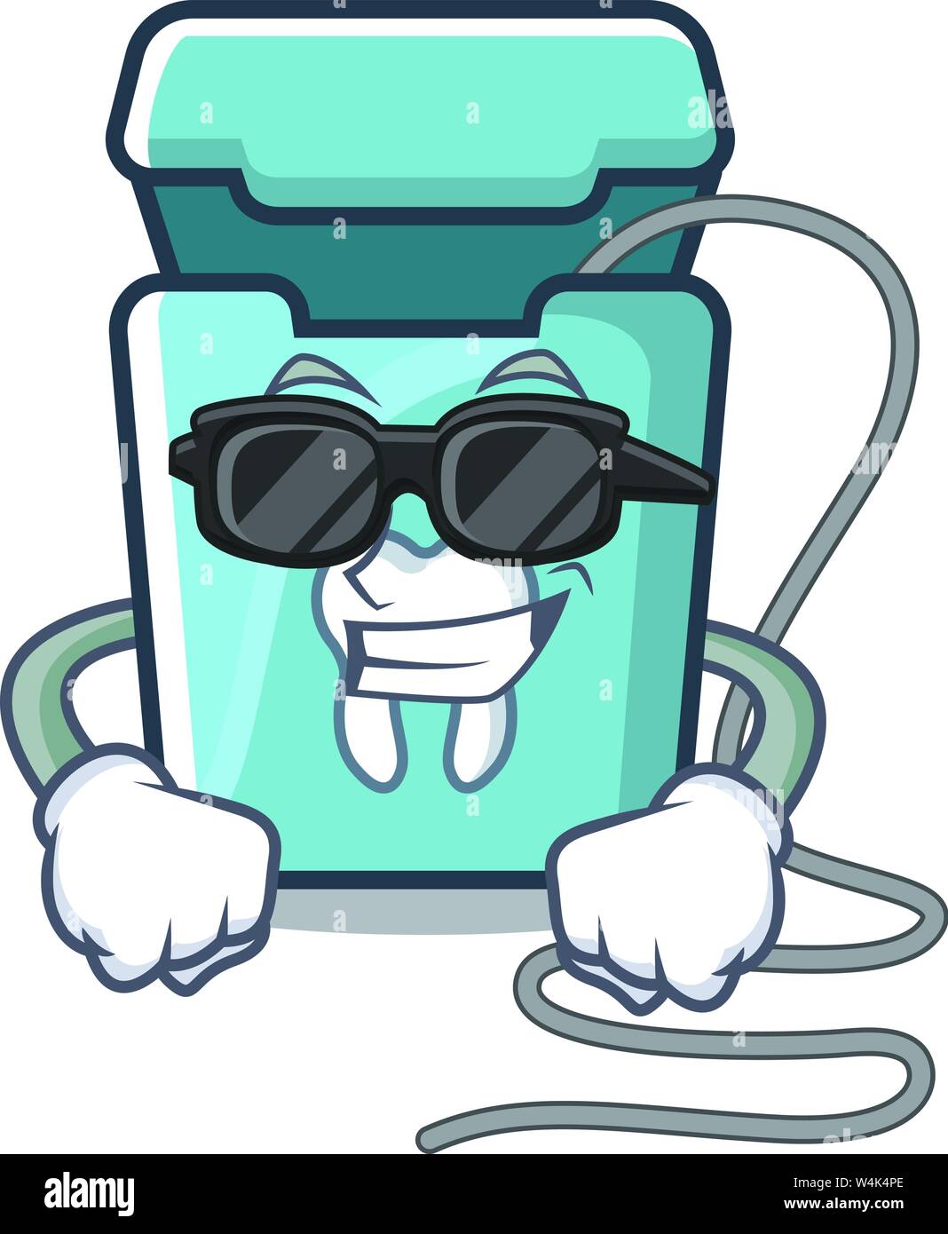Super cool dental floss in the cartoon shape vector illustration Stock ...