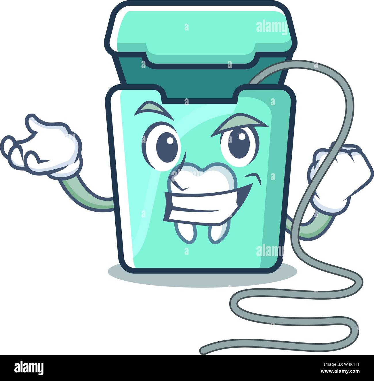 Successful dental floss in the cartoon shape vector illustration Stock ...