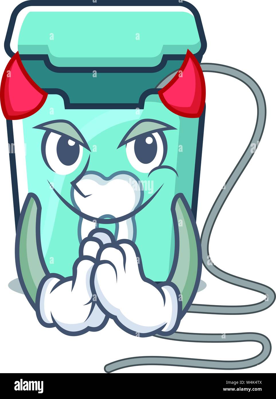 Devil dental floss in a mascot box vector illustration Stock Vector ...