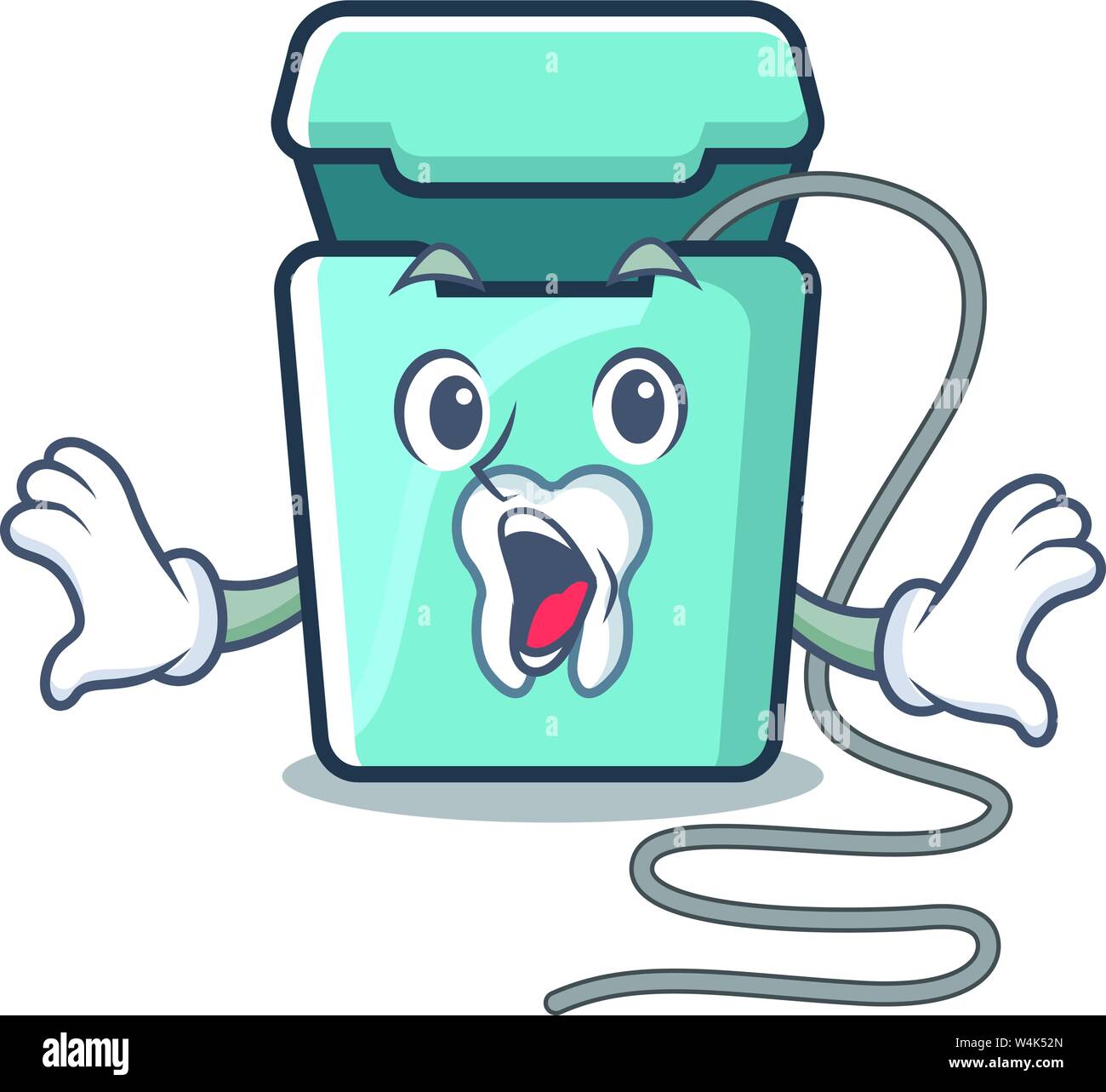 Surprised dental floss in a mascot box vector illustration Stock Vector ...