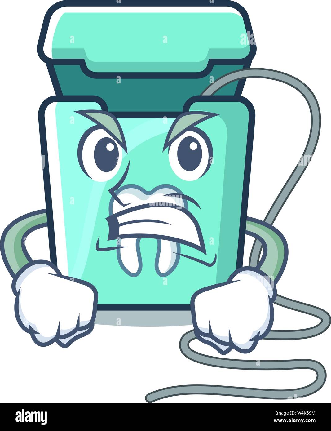 Angry dental floss in a mascot box vector illustration Stock Vector ...