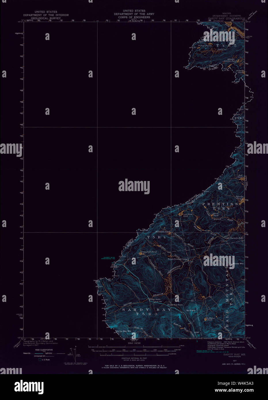 Maine USGS Historical Map Sandy Bay 306754 1927 62500 Inversion ...