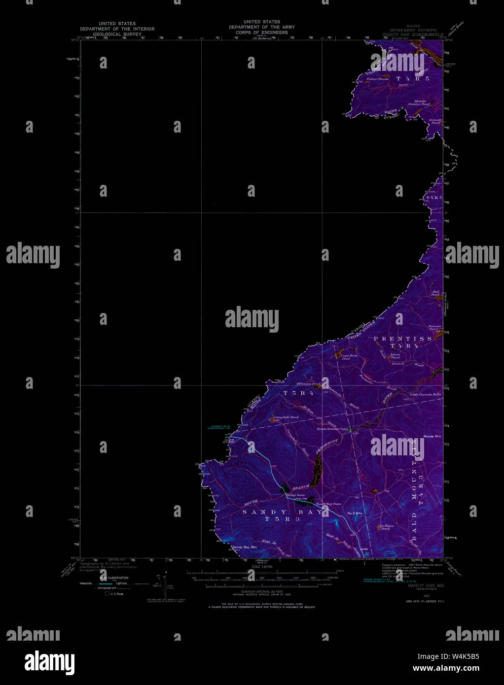 Maine USGS Historical Map Sandy Bay 460831 1927 62500 Inversion ...
