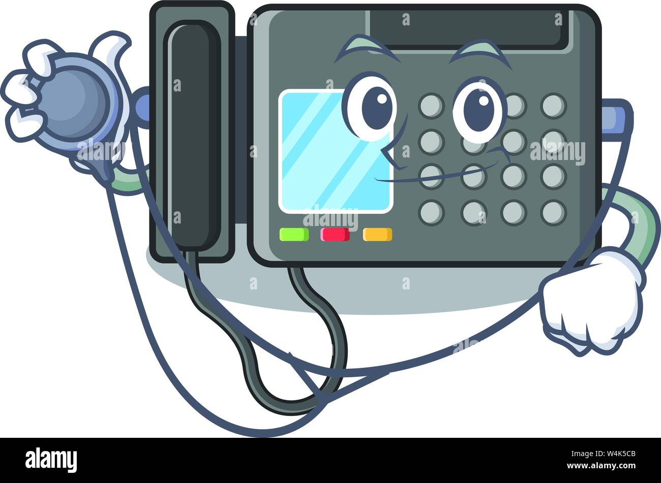 Doctor fax machine isolated in the mascot vector, illustration Stock ...