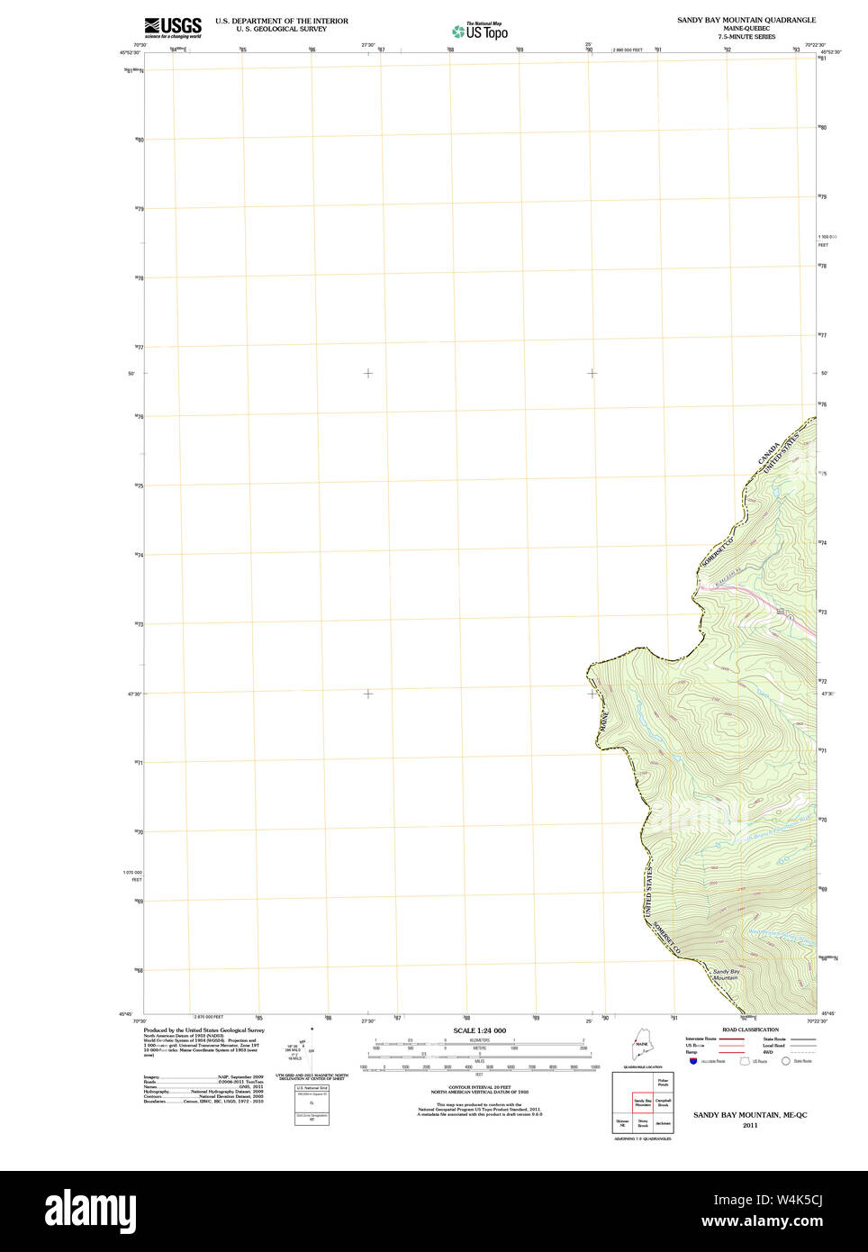 Maine USGS Historical Map Sandy Bay Mountain 20110909 TM Restoration ...