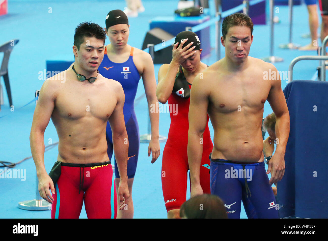 Gwangju, South Korea. 24th July, 2019. (L to R) Naoki Mizunuma, Natsumi ...
