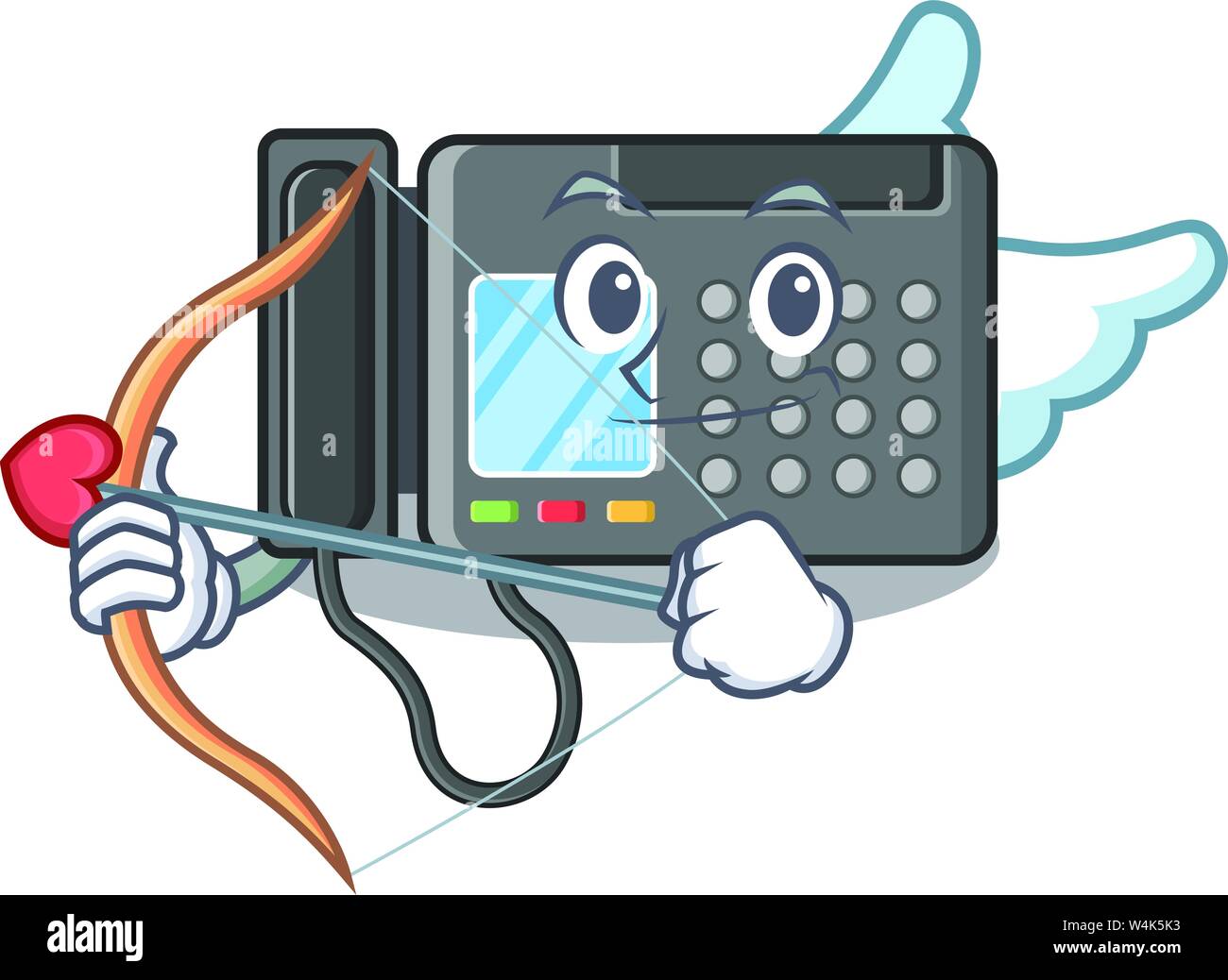 Cupid fax machine isolated in the mascot vector illustration Stock ...