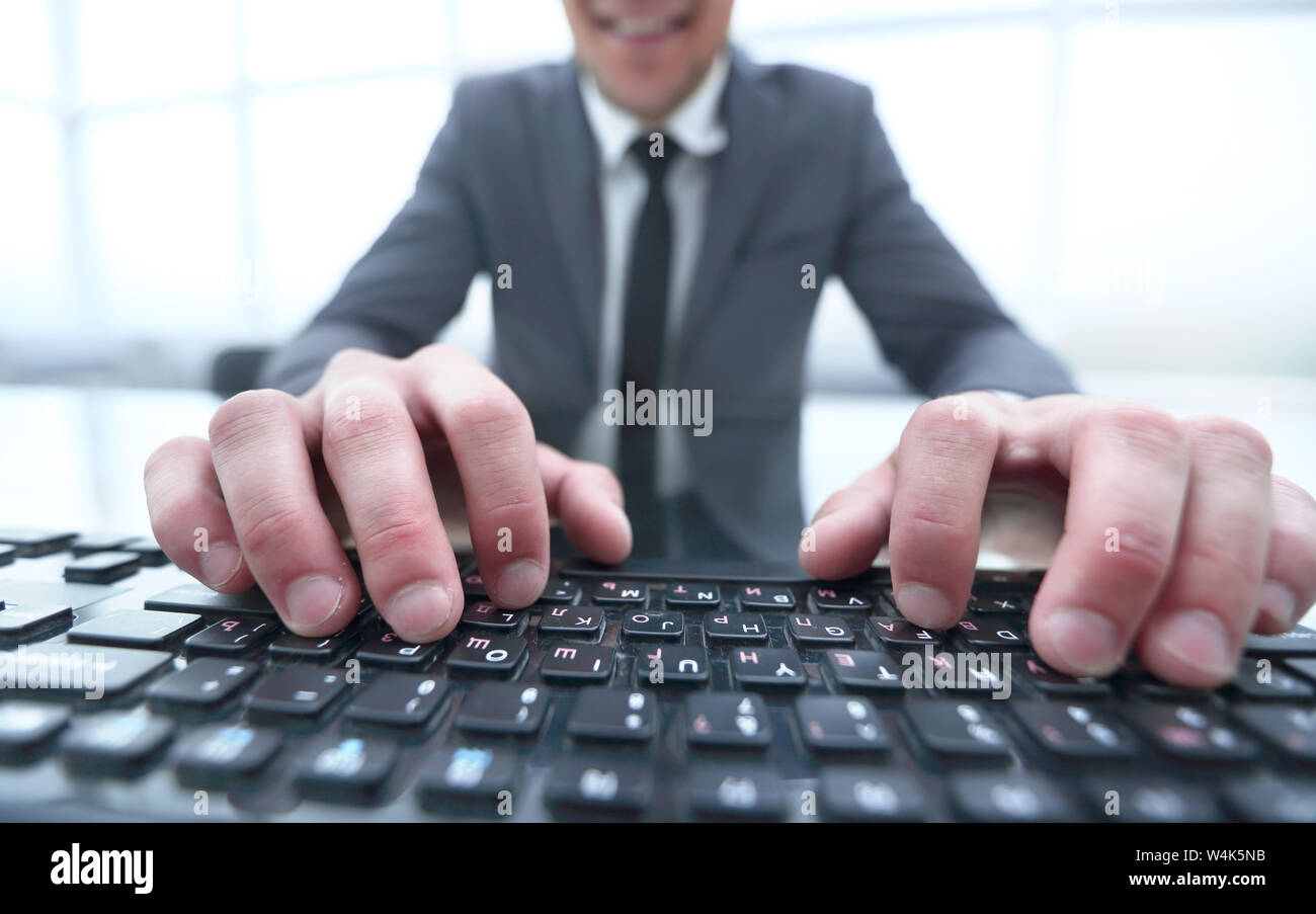 employee working on computer Stock Photo - Alamy